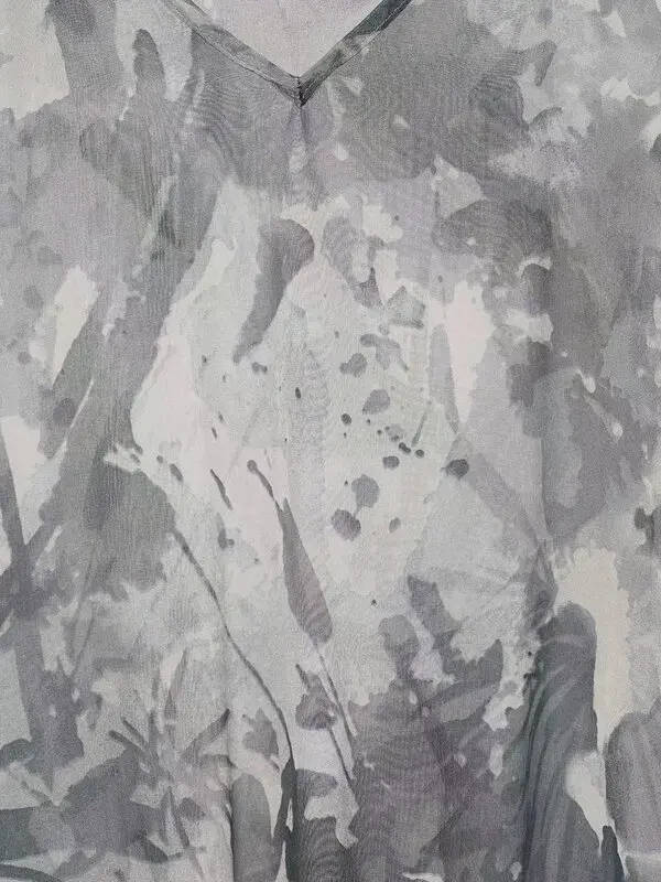 ARMANI Abstract Print Ruffled Blouse