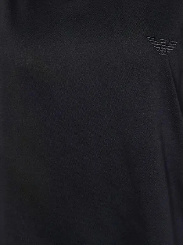 Emporio Armani Logo Embroidered T-shirt - Black