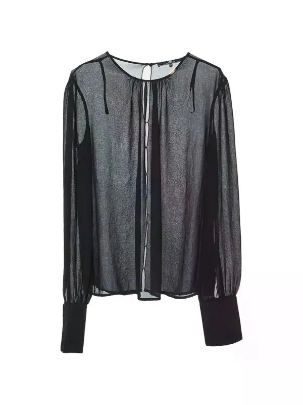 Elisabetta Franchi Long Sleeve Blouse With Slit Detail