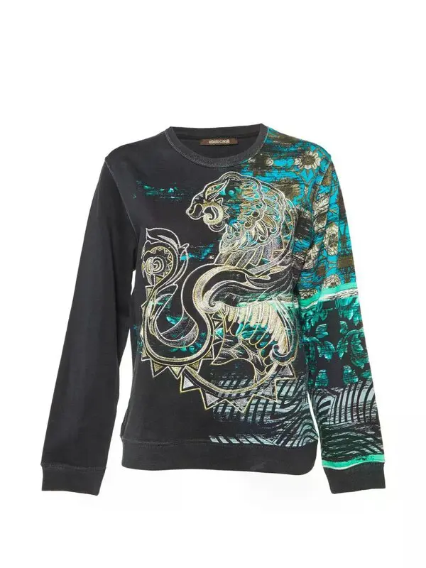 Roberto Cavalli Embroidered Motif Printed Sweatshirt