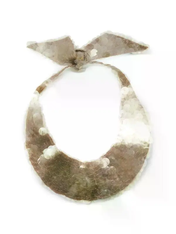 Marni Sequined Collar Necklace - Neutrals
