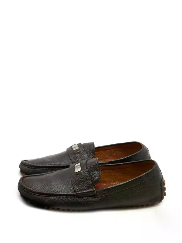 Gucci Logo-plaque Leather Loafers