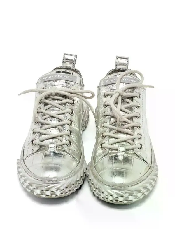 GIUSEPPE ZANOTTI Croc-embossed Low-top Sneakers