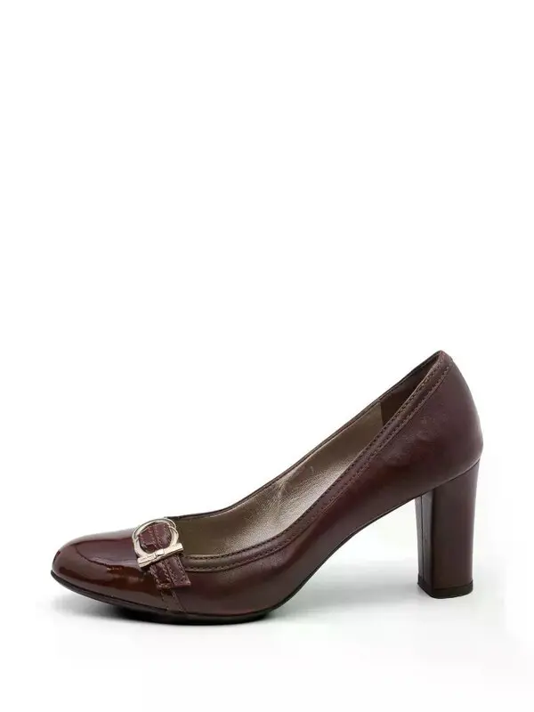 FERRAGAMO Gancini Patent Leather Heeled Pumps