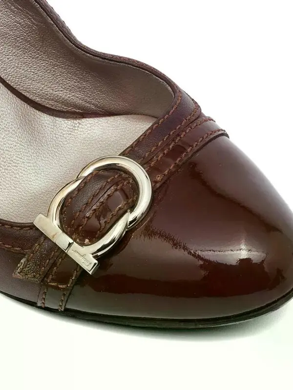 FERRAGAMO Gancini Patent Leather Heeled Pumps