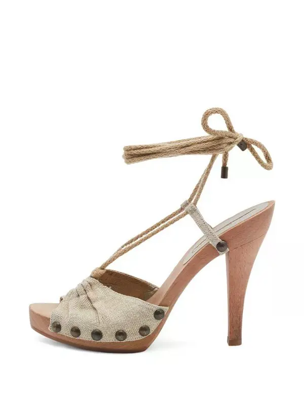 Stella McCartney Beige Canvas Platform Sandals