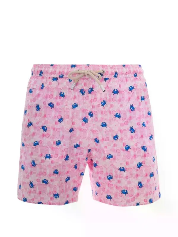 MC2 SAINT BARTH Swim Shorts With Crab Print - Pink