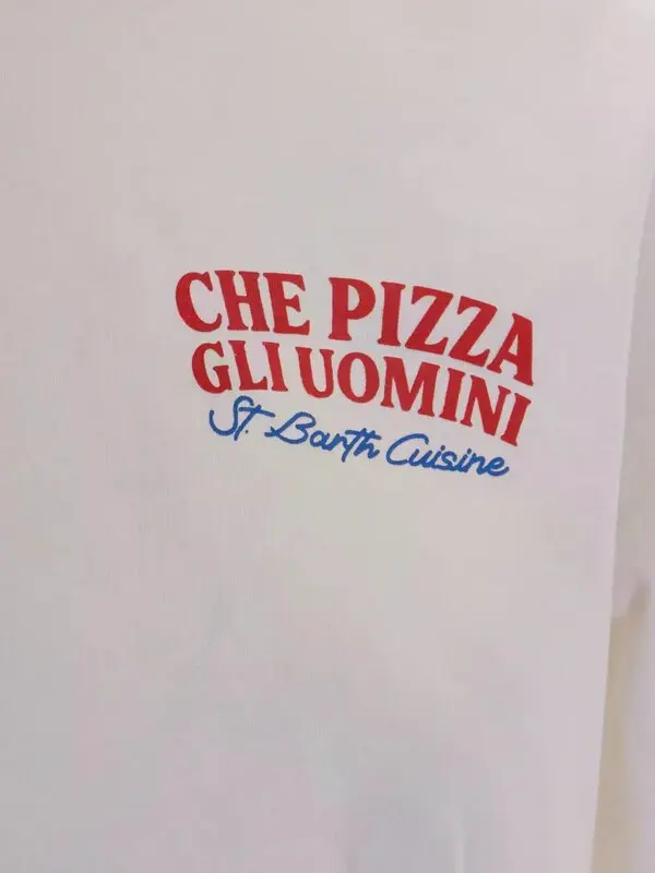 MC2 SAINT BARTH Emilie Slogan & Pizza Print T-shirt