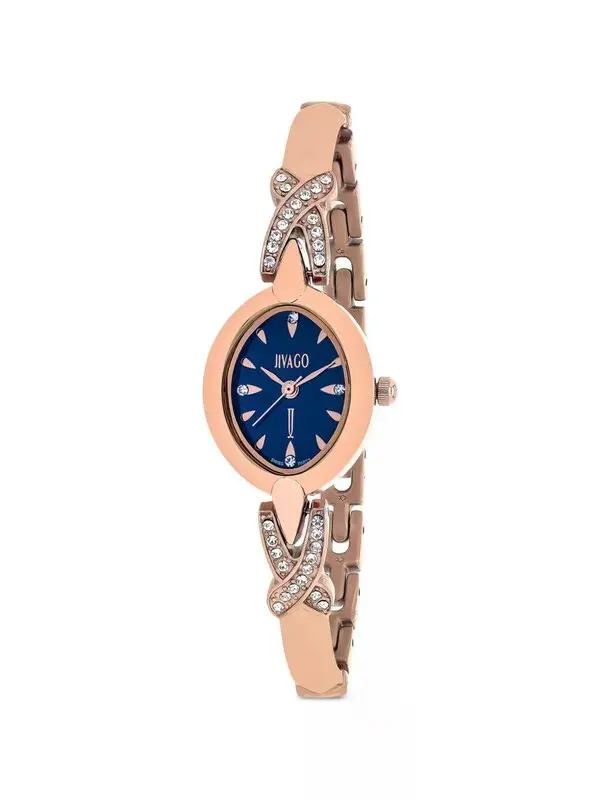 JIVAGO Via Crystal Rose Gold-tone Watch - Blue