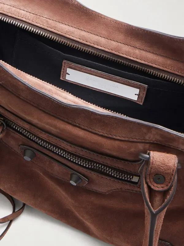 Balenciaga Le City East/west Suede Shoulder Bag