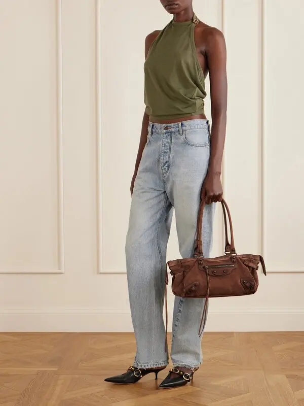 Balenciaga Le City East/west Suede Shoulder Bag