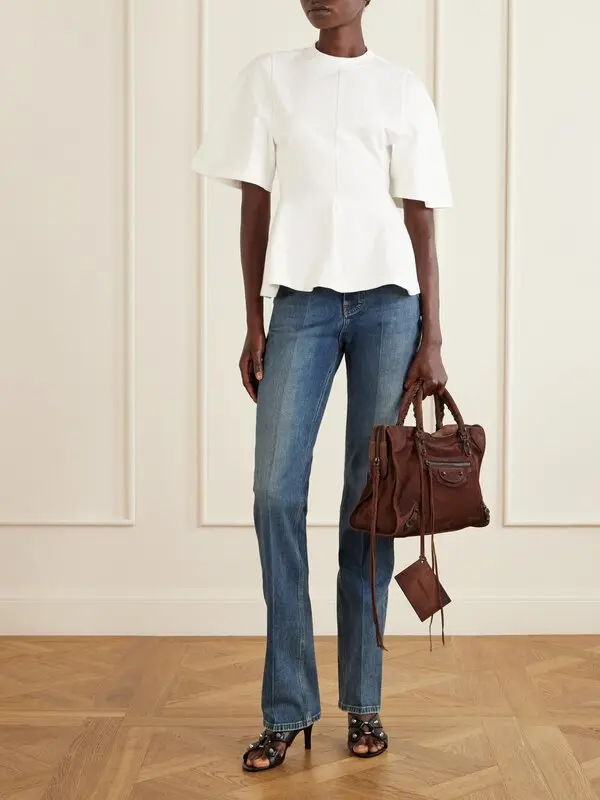 Balenciaga Le City Medium Suede Shoulder Bag - Brown
