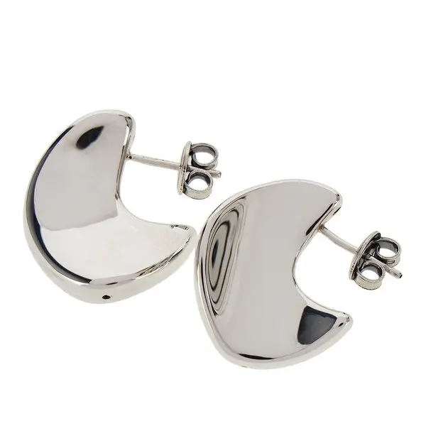 Bottega Veneta Small Disc Earrings In Sterling - Silver