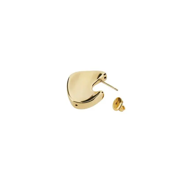 Bottega Veneta Disc Earrings In 18k -finished Sterling Silver - Gold