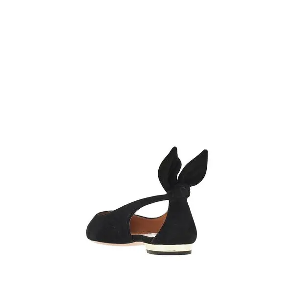 AQUAZZURA Bow Tie Suede Ballet Flats