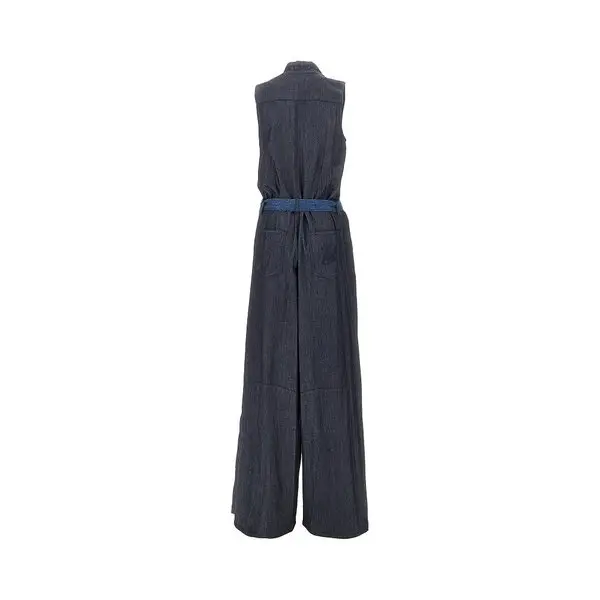 Emporio Armani Sleeveless Denim Jumpsuit With Belt