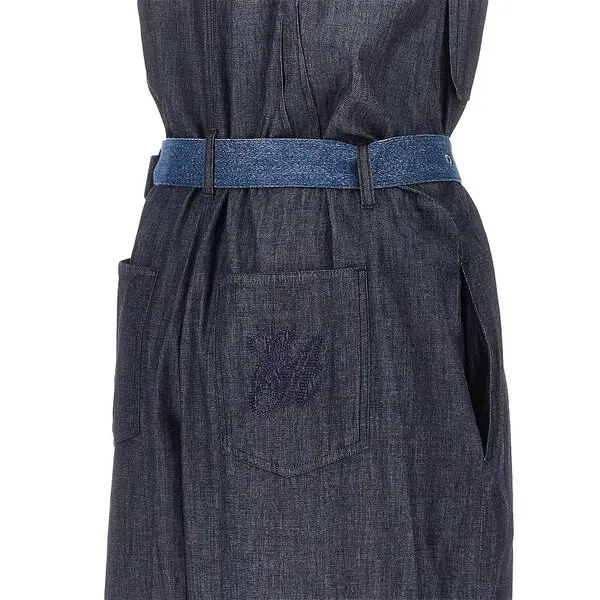 Emporio Armani Sleeveless Denim Jumpsuit With Belt