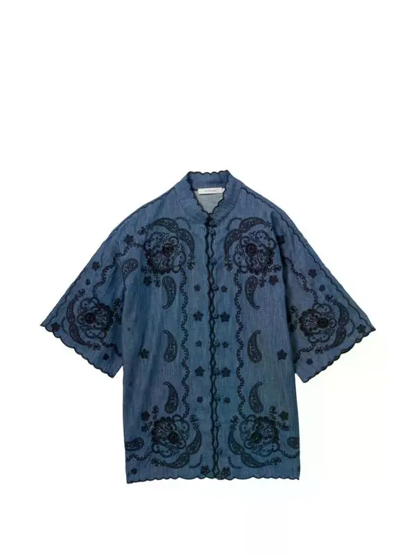 Zimmermann Embroidered Scalloped Blouse