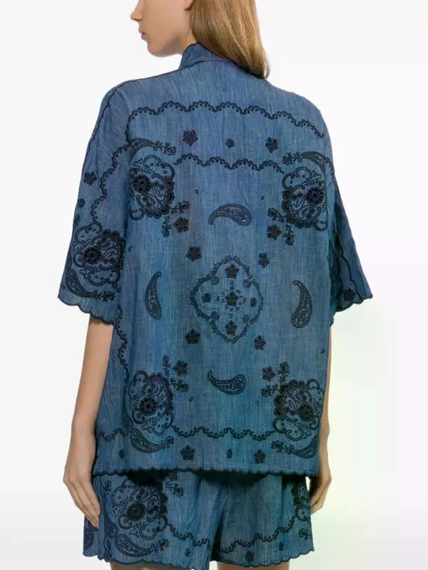 Zimmermann Embroidered Scalloped Blouse