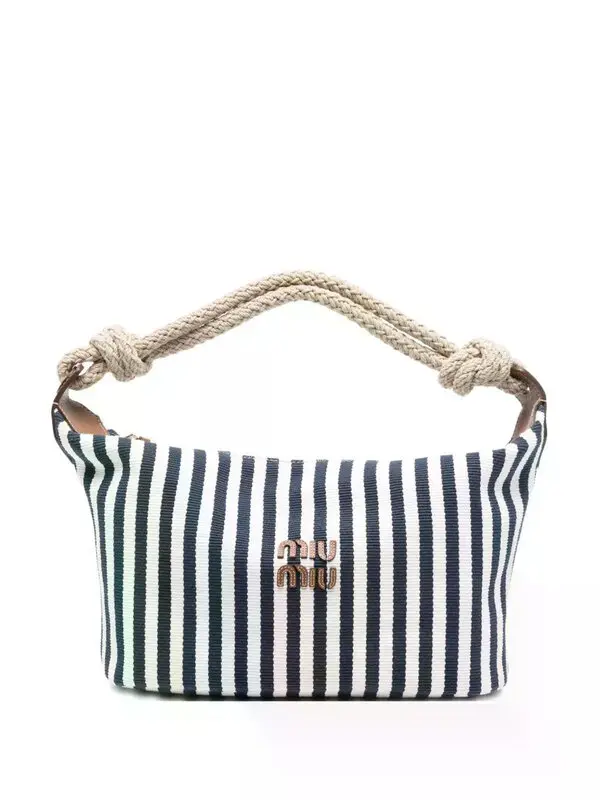 Miu Miu Striped Rope-handle Tote Bag - Blue