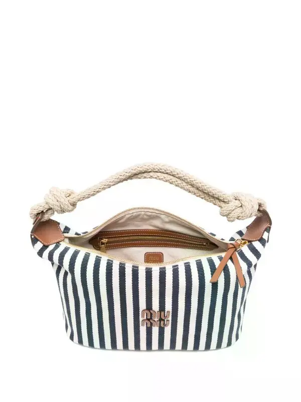 Miu Miu Striped Rope-handle Tote Bag - Blue