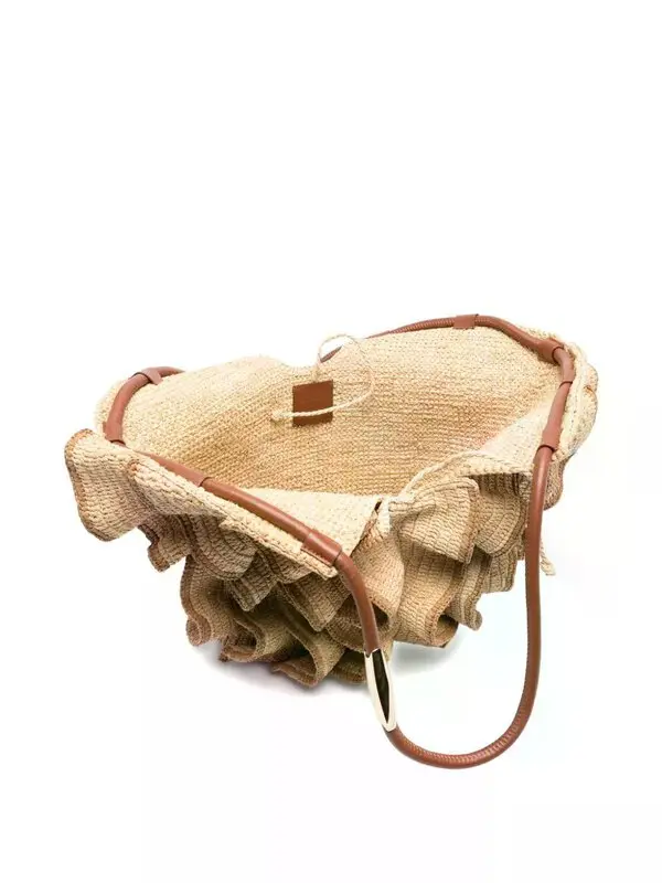 Zimmermann Medium Goldentime Ruffled-detail Tote Bag - Neutrals