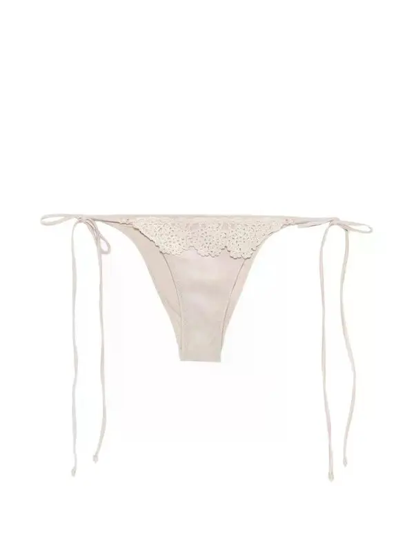 Frankies Bikinis Mackenzie Crochet-trim Bikini Bottoms - Neutrals