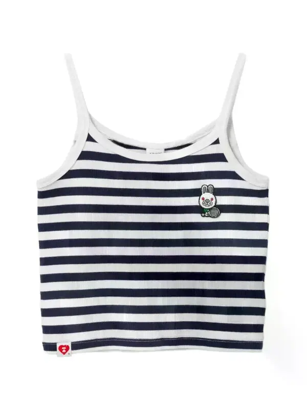 AAPE BY *A BATHING APE Apee™ A Bathing Ape® Striped Appliqué Cropped Top - Blue