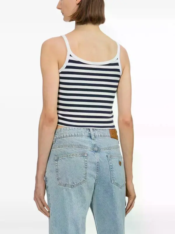 AAPE BY *A BATHING APE Apee™ A Bathing Ape® Striped Appliqué Cropped Top - Blue