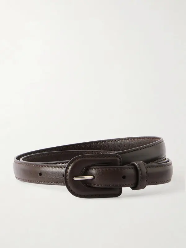 THE ROW Lizard Leather Belt - Brown