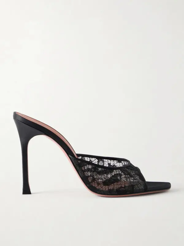 Amina Muaddi Alexa Lace Mules