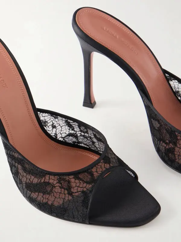 Amina Muaddi Alexa Lace Mules