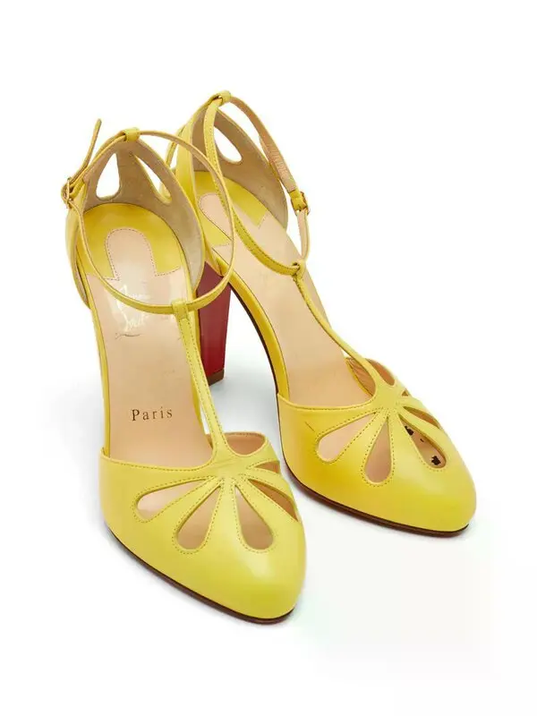 CHRISTIAN LOUBOUTIN Leather Cut-out T-bar Pumps