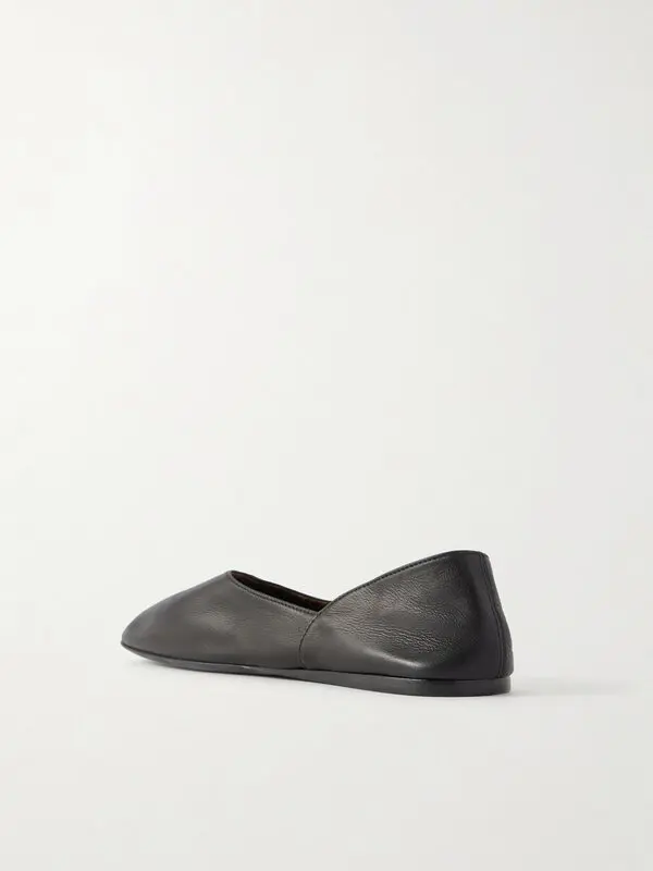 Khaite Jane Leather Moccasins - Black