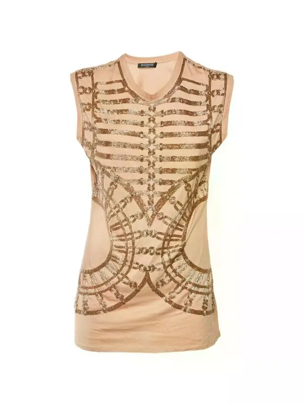Balmain Embellished Sleeveless Top
