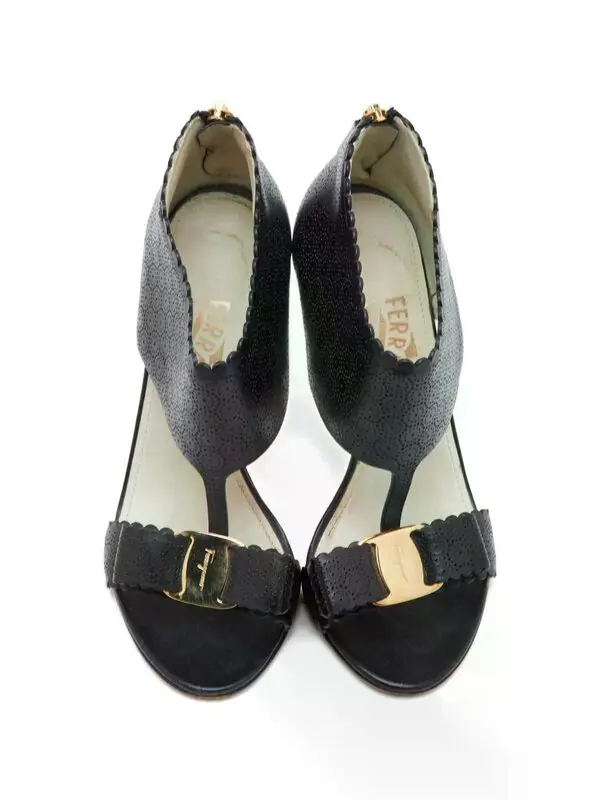 FERRAGAMO Vara Bow Perforated Heeled Sandals