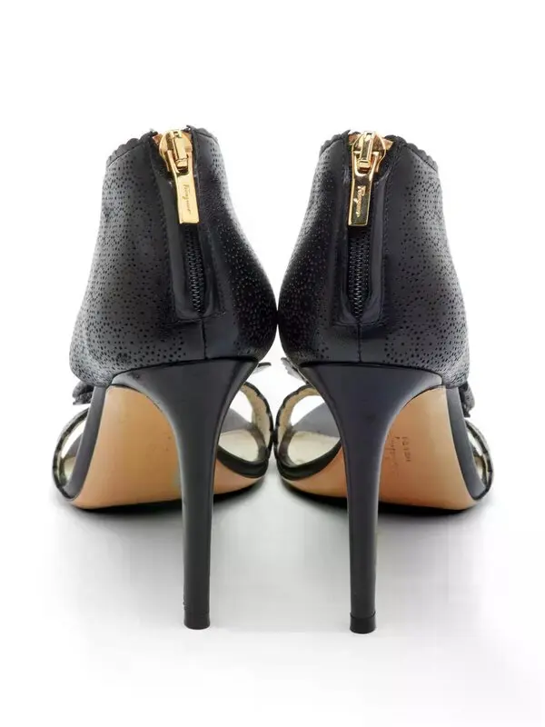 FERRAGAMO Vara Bow Perforated Heeled Sandals