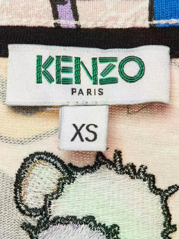 Kenzo Sleeveless Abstract Print Midi Dress