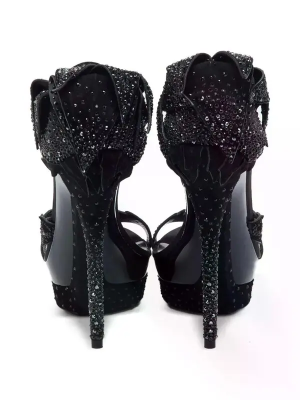 LORIBLU Crystal-embellished Platform Sandals