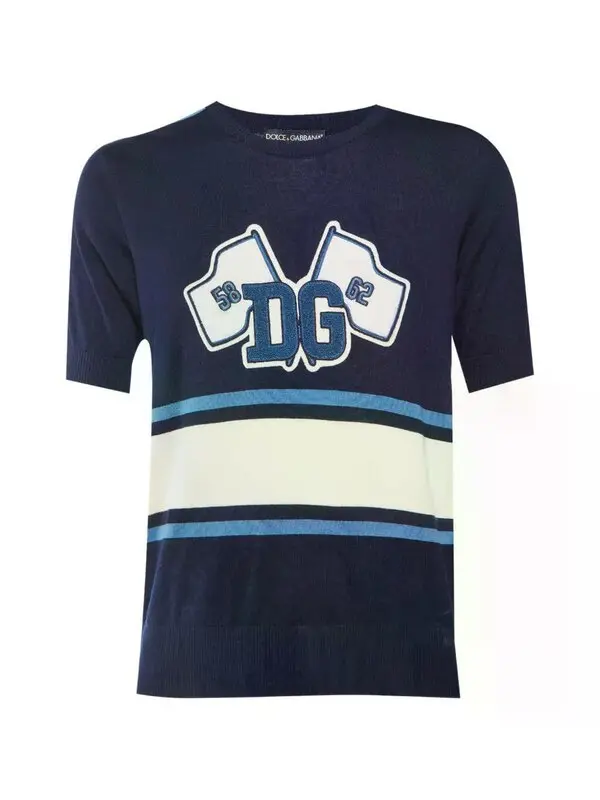 Dolce & Gabbana Striped Dg Logo Sweater