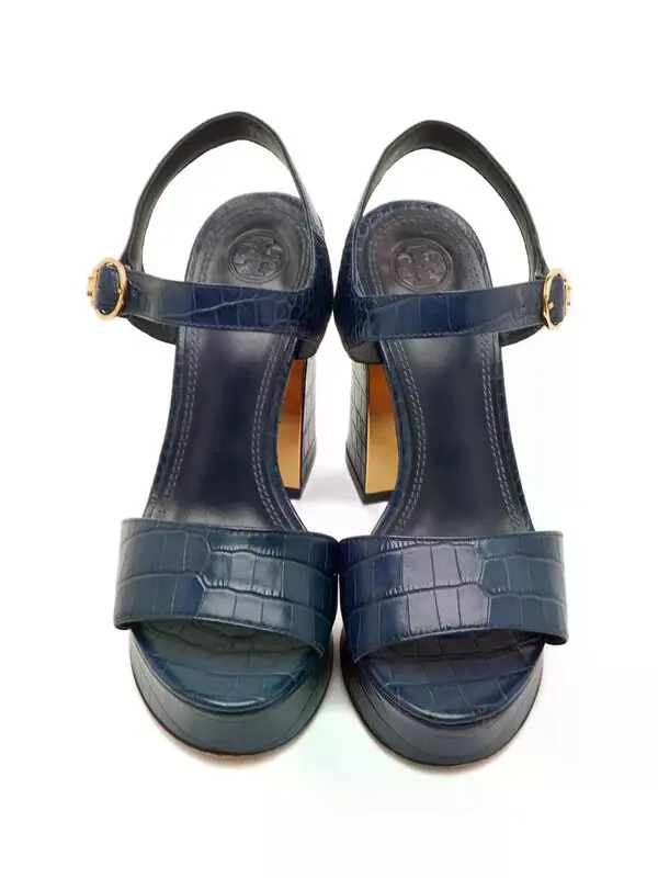 Tory Burch Croc-embossed Ankle-strap Sandals