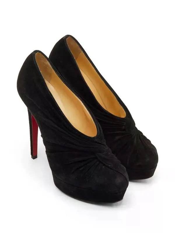CHRISTIAN LOUBOUTIN Suede Manchon Platform Pumps