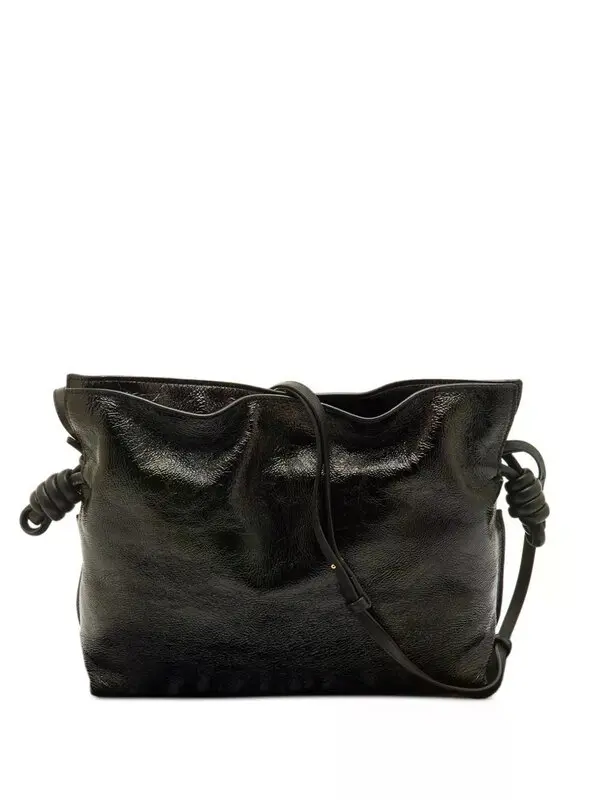 Loewe Flamenco Knot Leather Shoulder Bag - Black