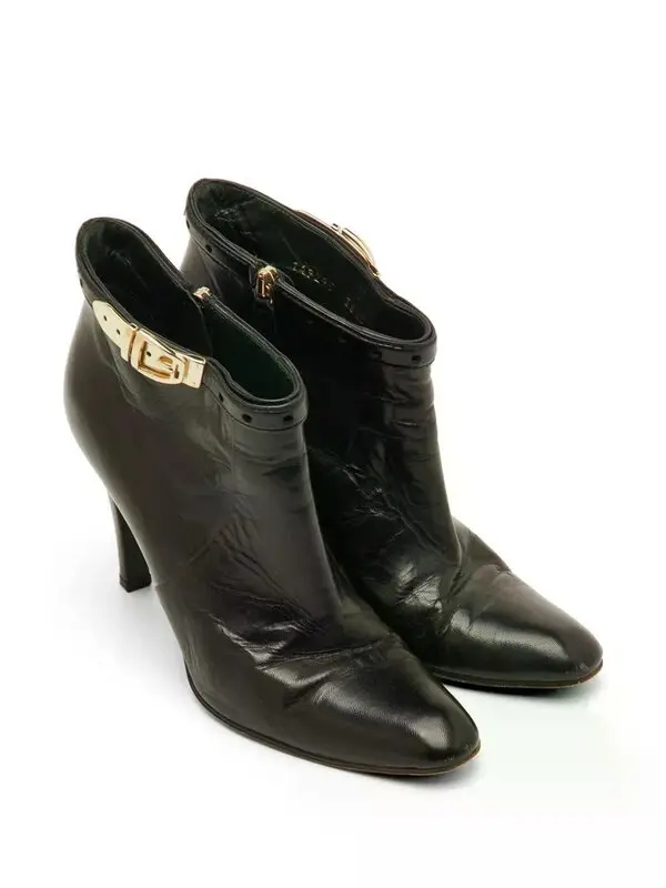 Gucci Buckle Leather Ankle Boots - Black