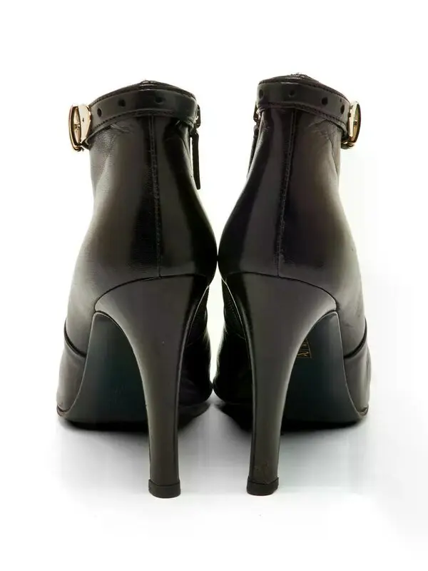 Gucci Buckle Leather Ankle Boots - Black