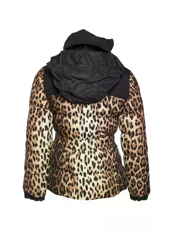 Moschino Leopard Print Quilted Down Jacket