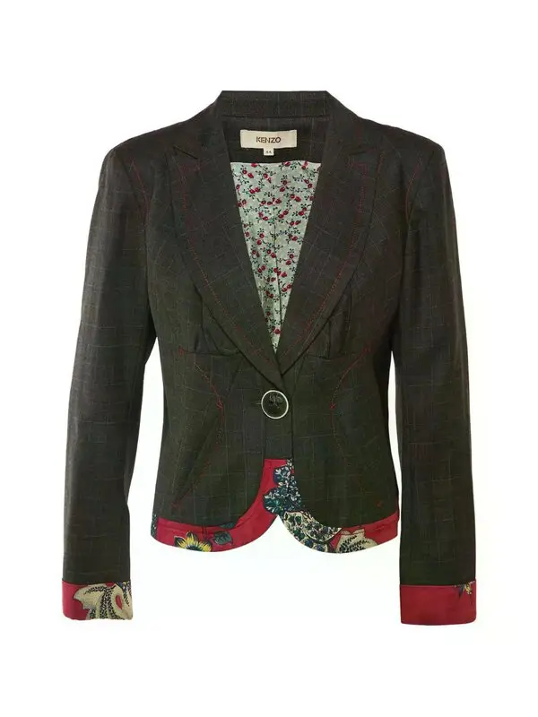 Kenzo Wool Blazer With Contrast Detailing