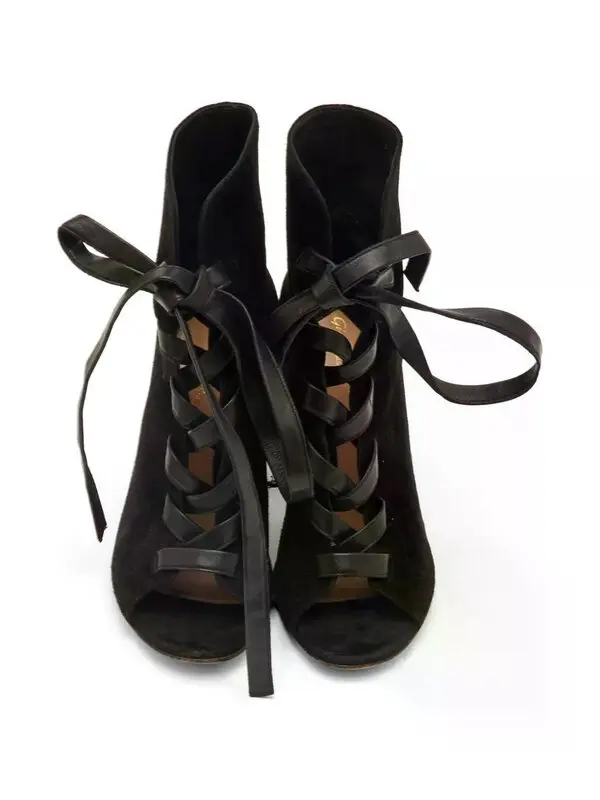GIANVITO ROSSI Lace-up Open-toe Ankle Boots