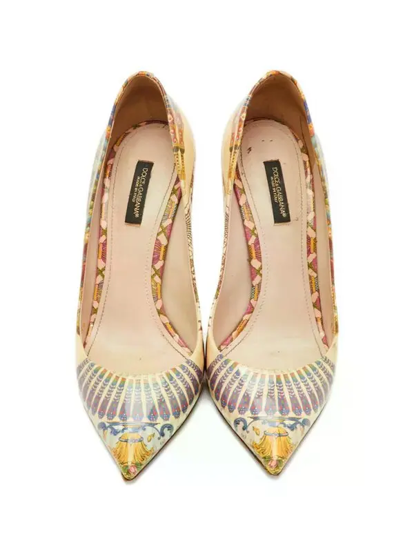 Dolce & Gabbana Printed Patent Leather Pumps