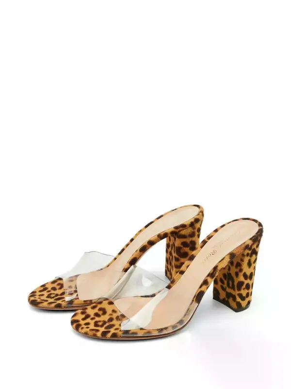 GIANVITO ROSSI Leopard-print Block-heel Sandals